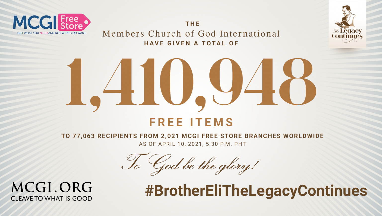 The Legacy Continues: MCGI Pushes for More Global Outreach for Second ...